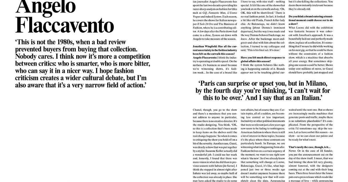 Angelo Flaccavento - System Collections Issue No. 1 – Autumn/Winter ...