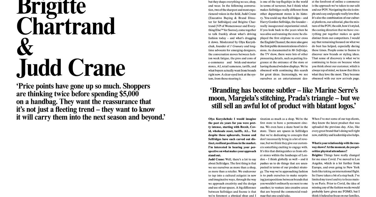 Brigitte Chartrand & Judd Crane - System Collections Issue No. 1 – Autumn/Winter 2025-2026 ...